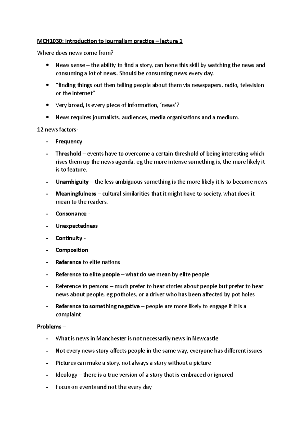 Lecture 1 - where does journalism come from - MCH1030: introduction to ...