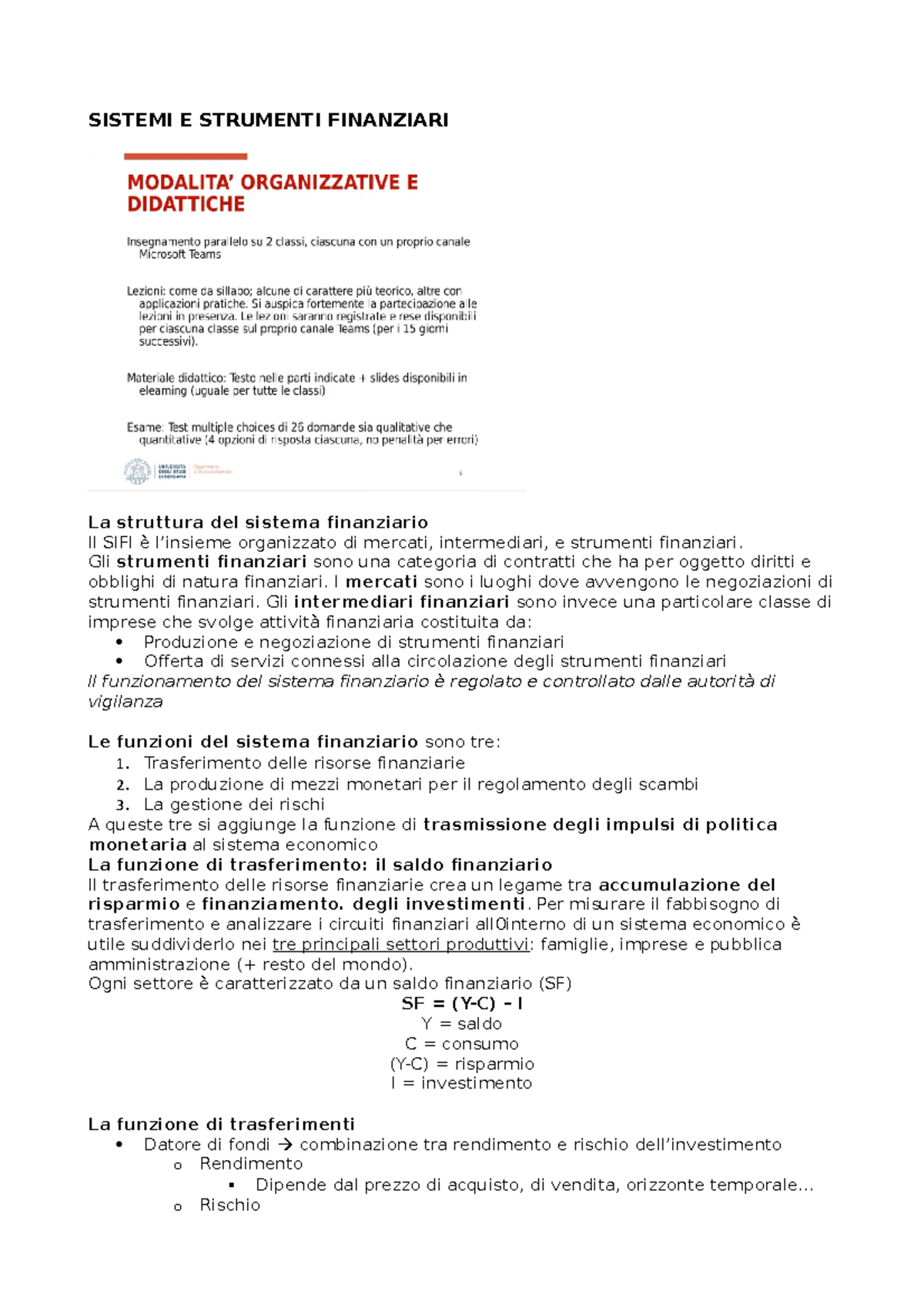 Sistemi E Strumenti Finanziari - SISTEMI E STRUMENTI FINANZIARI La ...