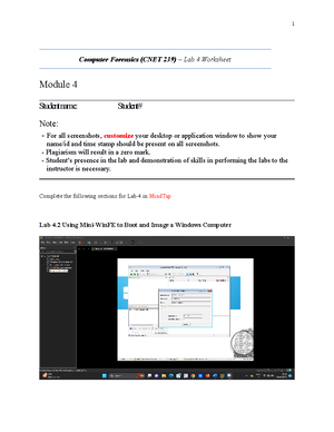 Lab 2 - lab 2 of computer forensic - Lab 2. 1 Wiping a USB Drive Securely Lab 2. 2 Using ...