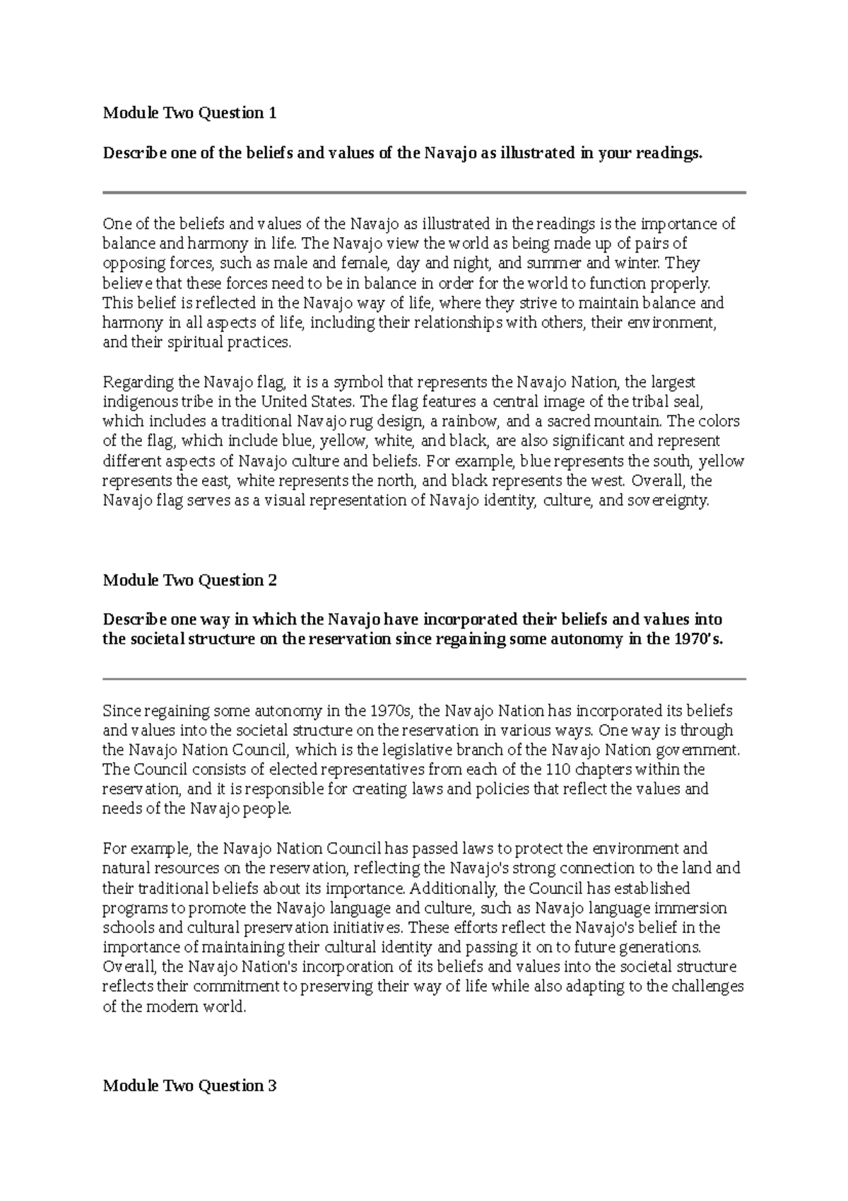 SCS-100 Module 2-3 Short Answer - Module Two Question 1 Describe one of ...