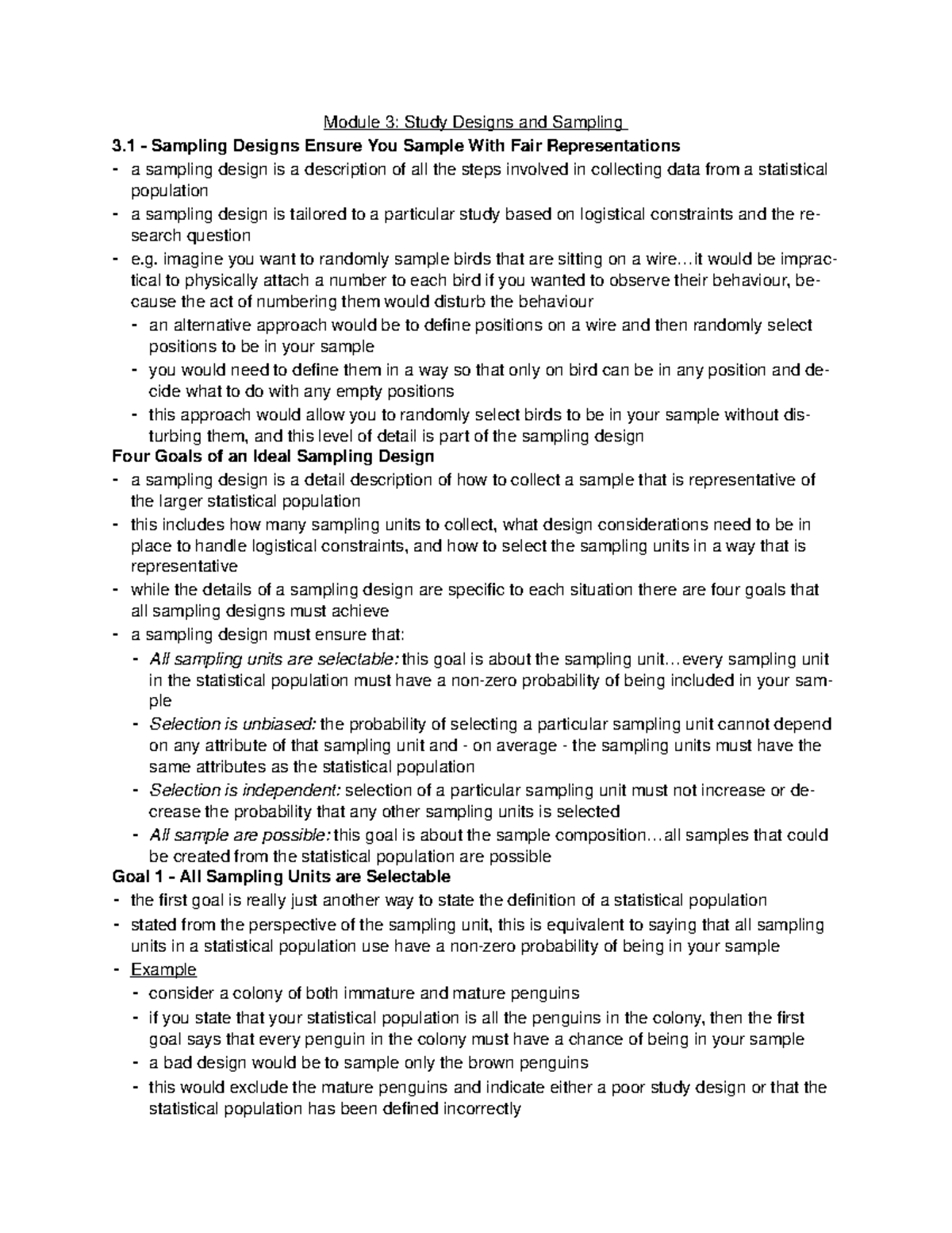 Module 3 Interactive Lesson Notes - Module 3: Study Designs and ...