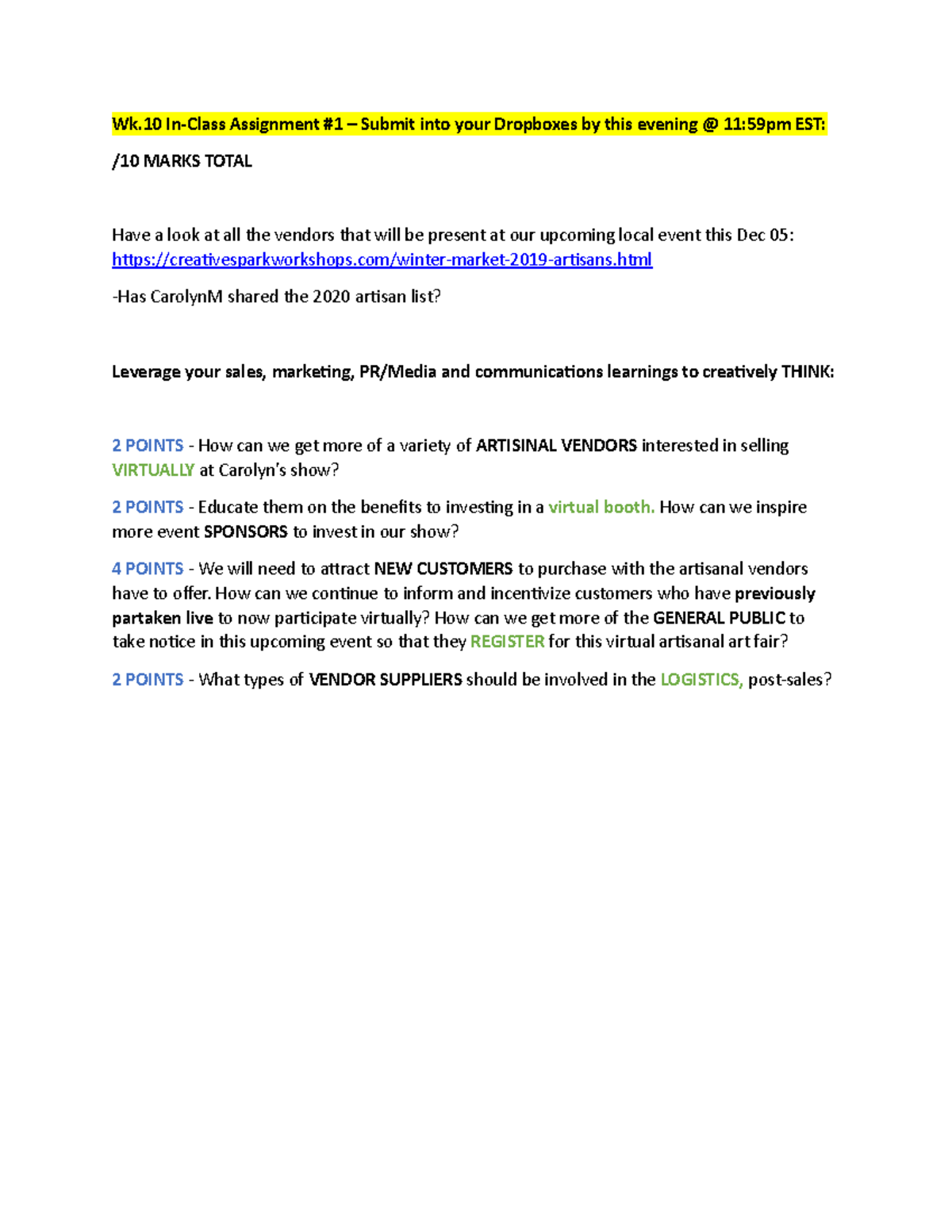 Assignment 1 - html -Has CarolynM shared the 2020 artisan list? Leverage your sales, marketing ...