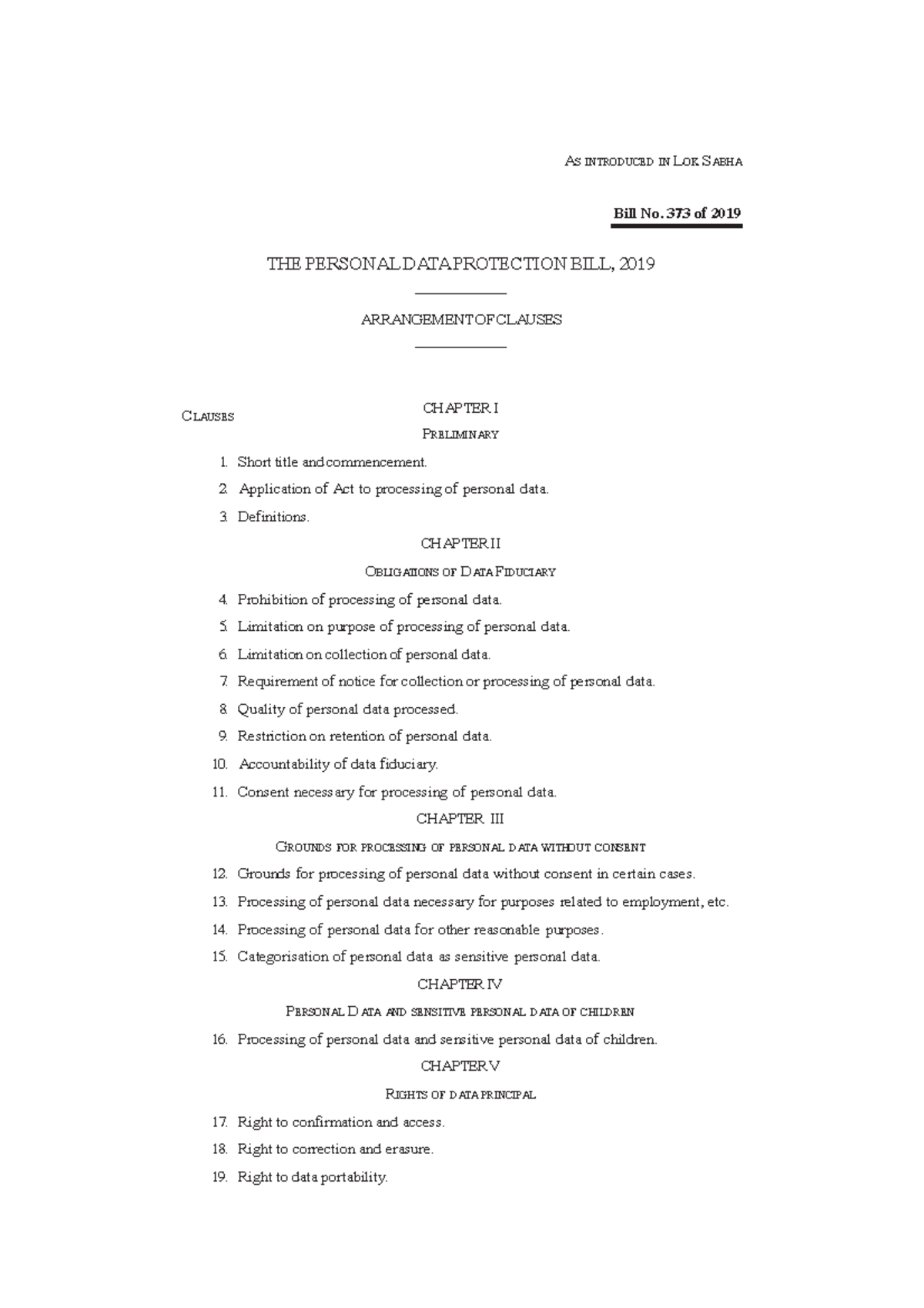 health care law - THE PERSONAL DATA PROTECTION BILL, 2019 ...