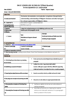 Sample learning plan - Education - Studocu