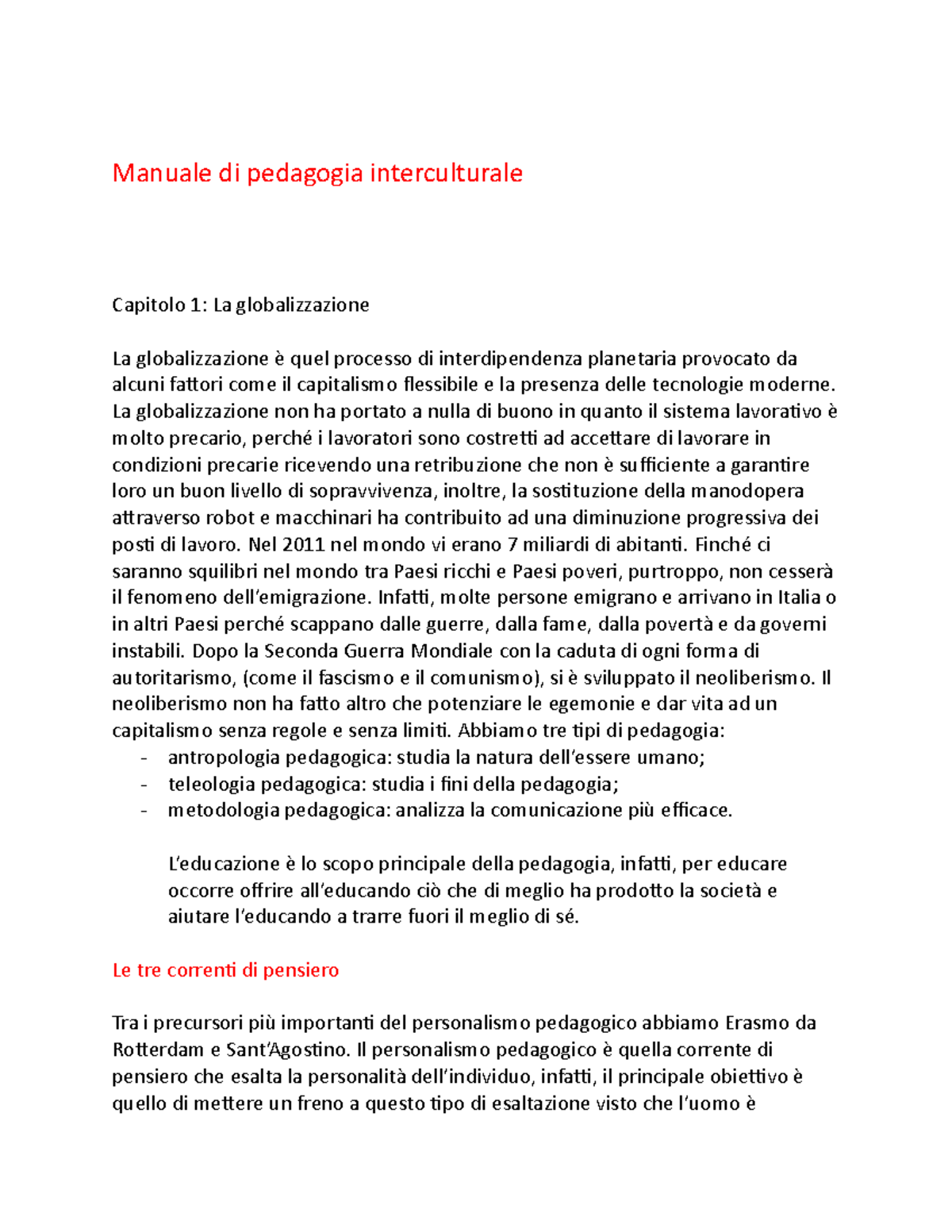 Manuale di pedagogia Interculturale, Agostino Portera. - Manuale di ...