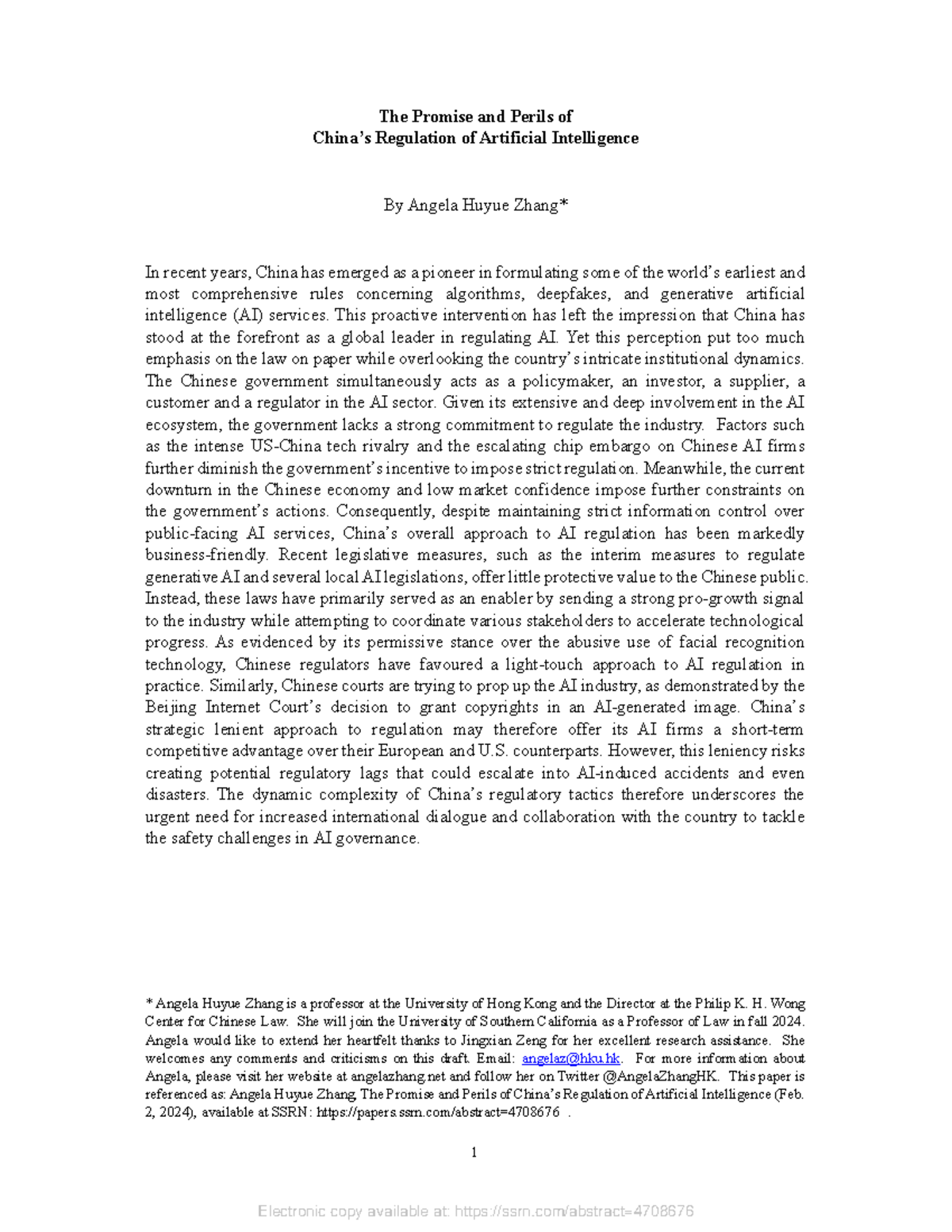 The Promise and Perils of China's Regulation of Artificial Intelligence ...