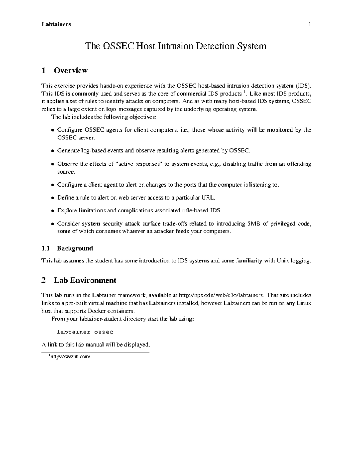 Ossec - The OSSEC Host Intrusion Detection System 1 Overview This ...