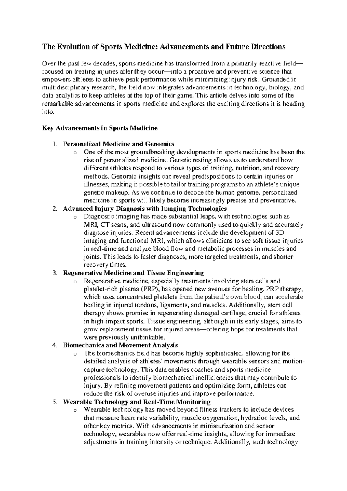 The Evolution of Sports Medicine - Grounded in multidisciplinary ...