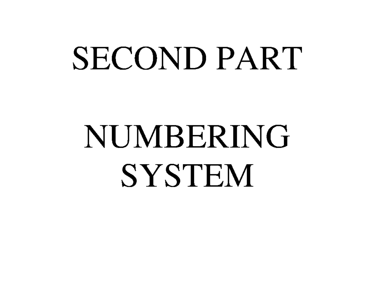 IT Part 2 Second Part Numbering SECOND PART NUMBERING SYSTEM it-part-2-second-part-numbering-second-part-numbering-system