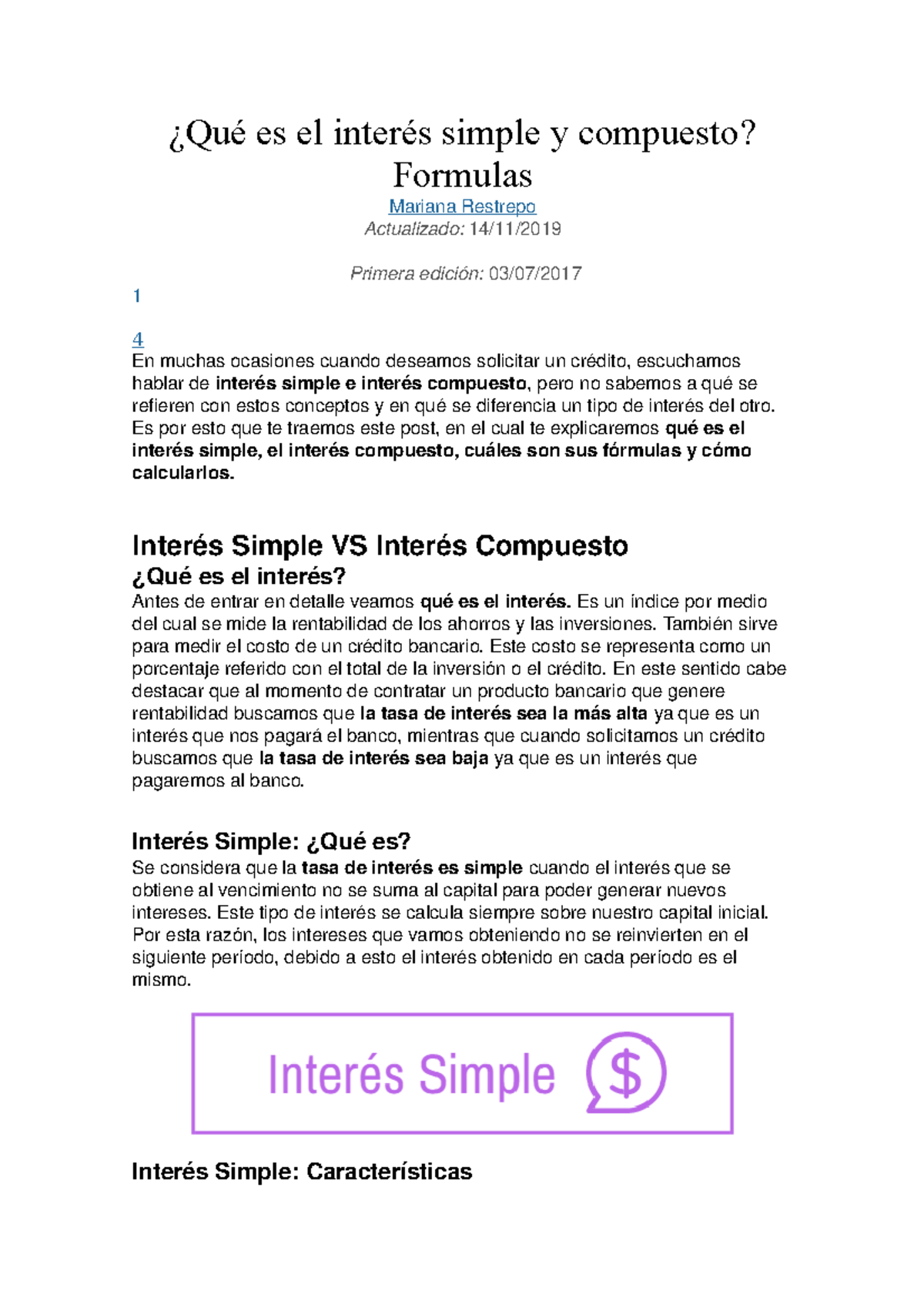 Interes Simple concepto - ¿Qué es el interés simple y compuesto ...