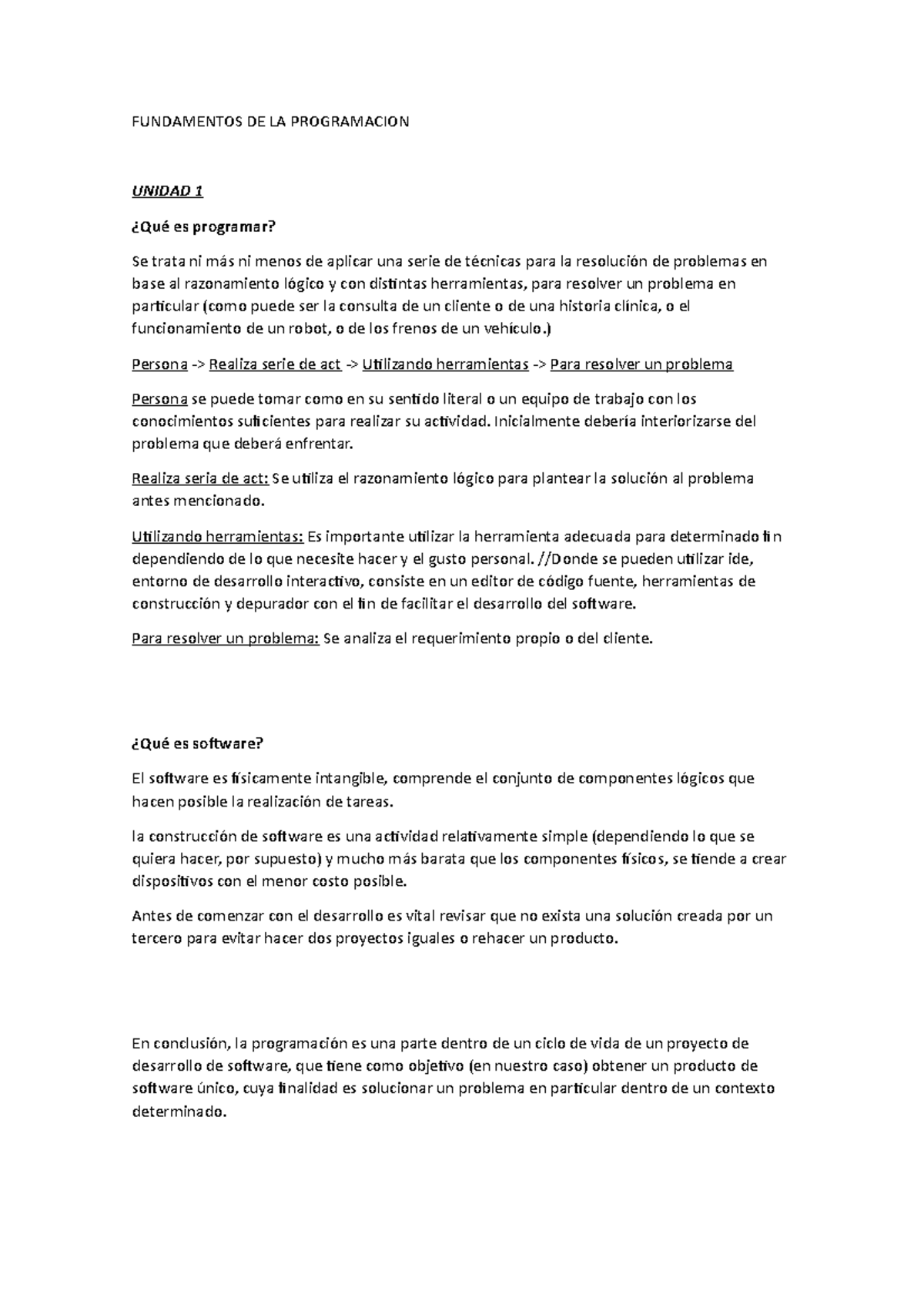Fundamentos DE LA Programacion - FUNDAMENTOS DE LA PROGRAMACION UNIDAD ...
