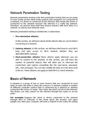 Ethical Hacking 4 - Computer Network Architecture Computer Network Architecture is defined as ...