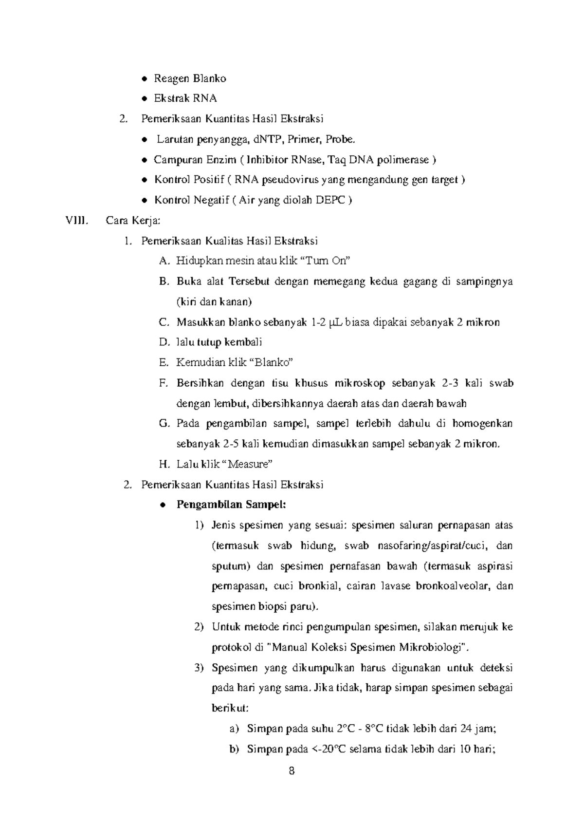 Praktikum TPL Laboratorium Medis vol 3 - Reagen Blanko Ekstrak RNA 2 ...