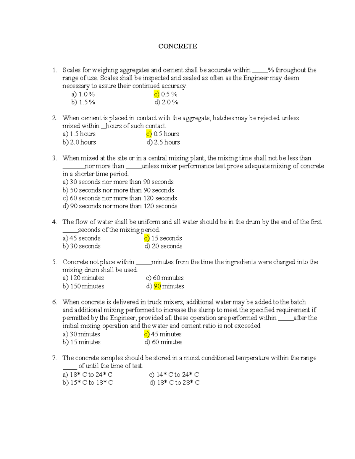 Material 1 - CONCRETE Scales for weighing aggregates and cement shall ...