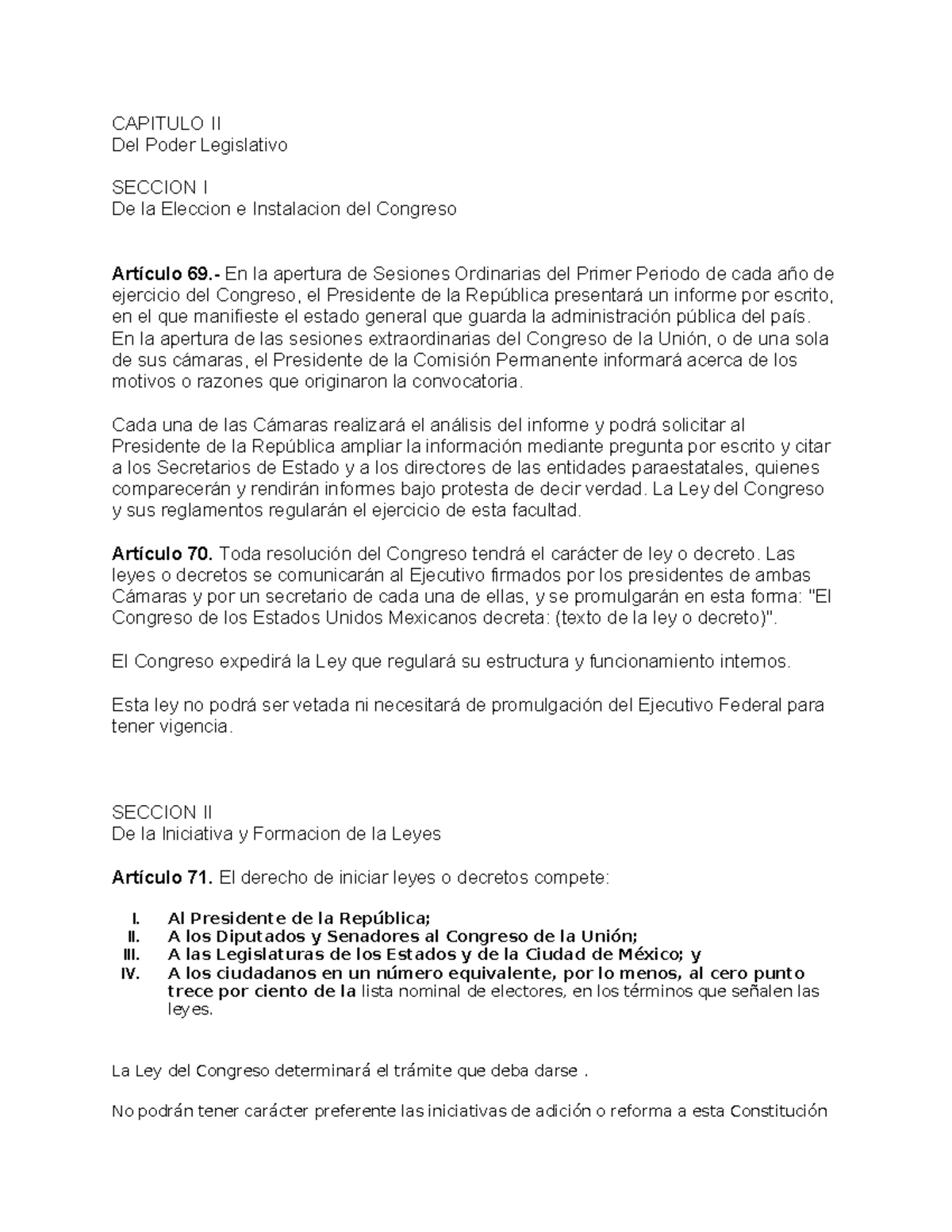 Actividad 4 - Material de repaso - CAPITULO II Del Poder Legislativo ...