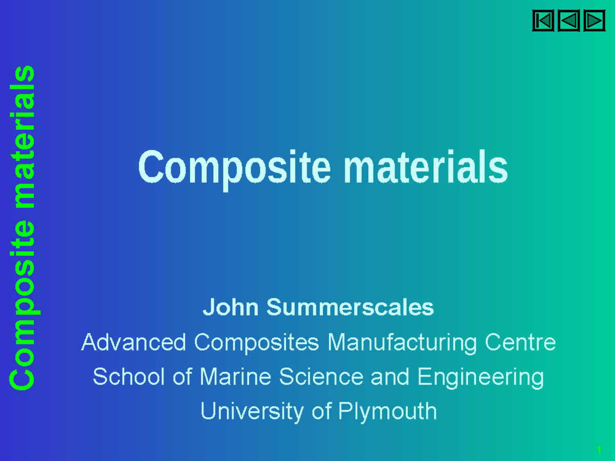 Foundation - Composite materials (notes) - Composite materials ...