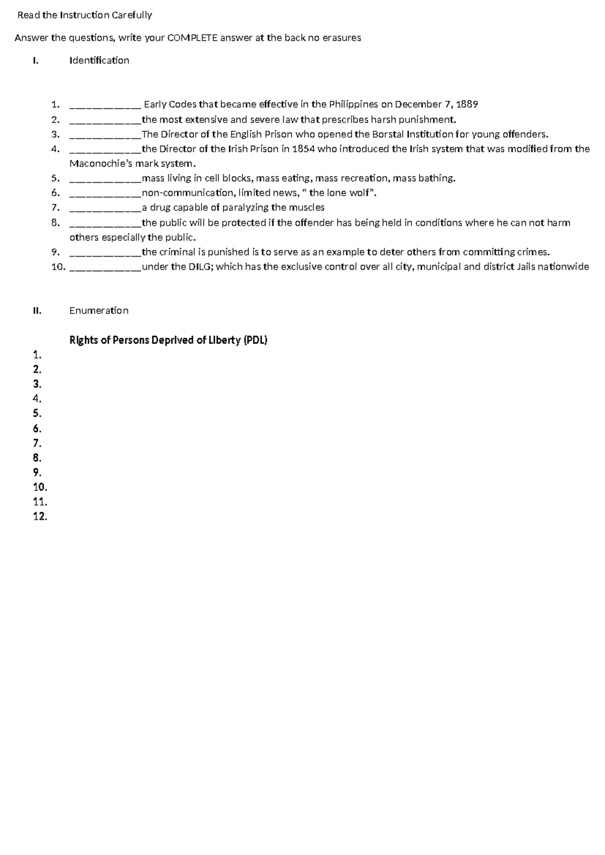 Prelim Exam 2 - Read the Instruction Carefully Answer the questions ...