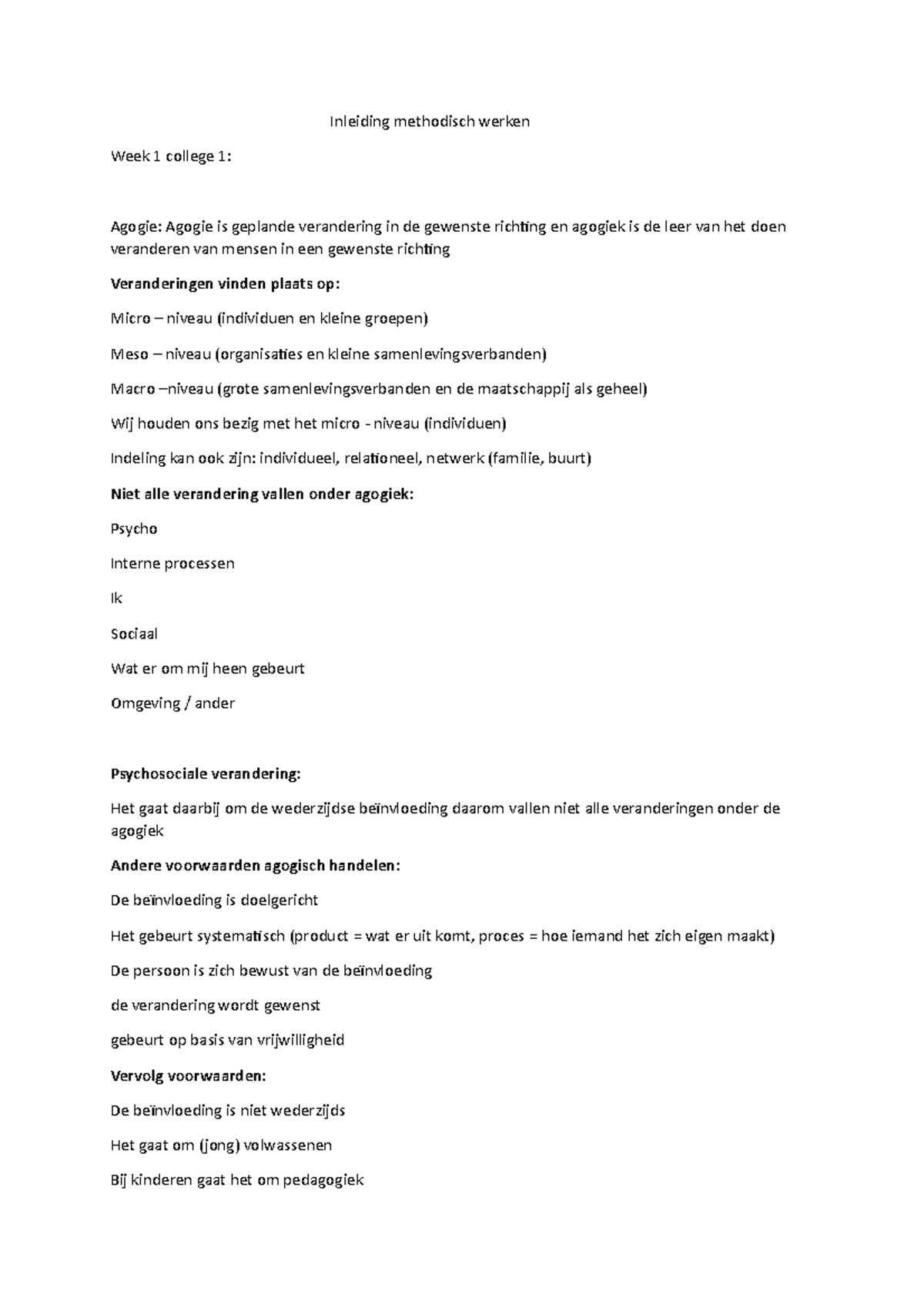 Inleiding methodisch werken hoorcollege.docx viaa - Inleiding methodisch werken Week 1 college 1 ...