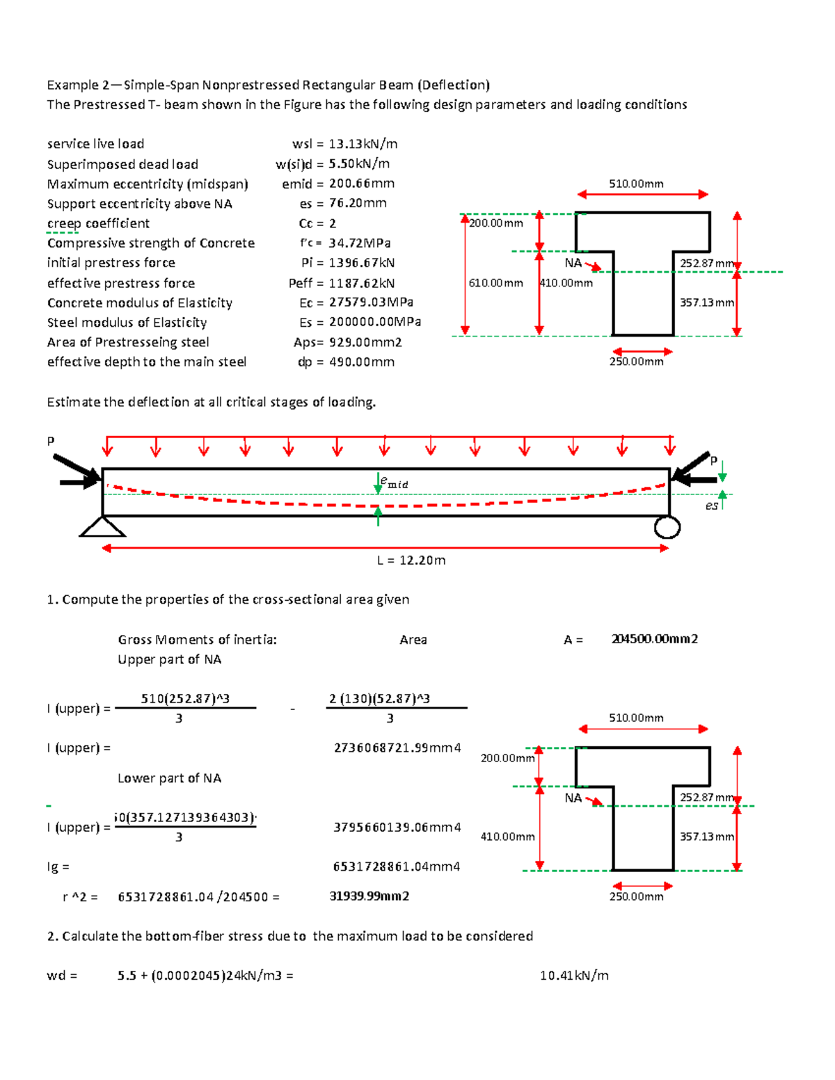 Example problem 2 - pcd - Example 2—Simple-Span Nonprestressed ...