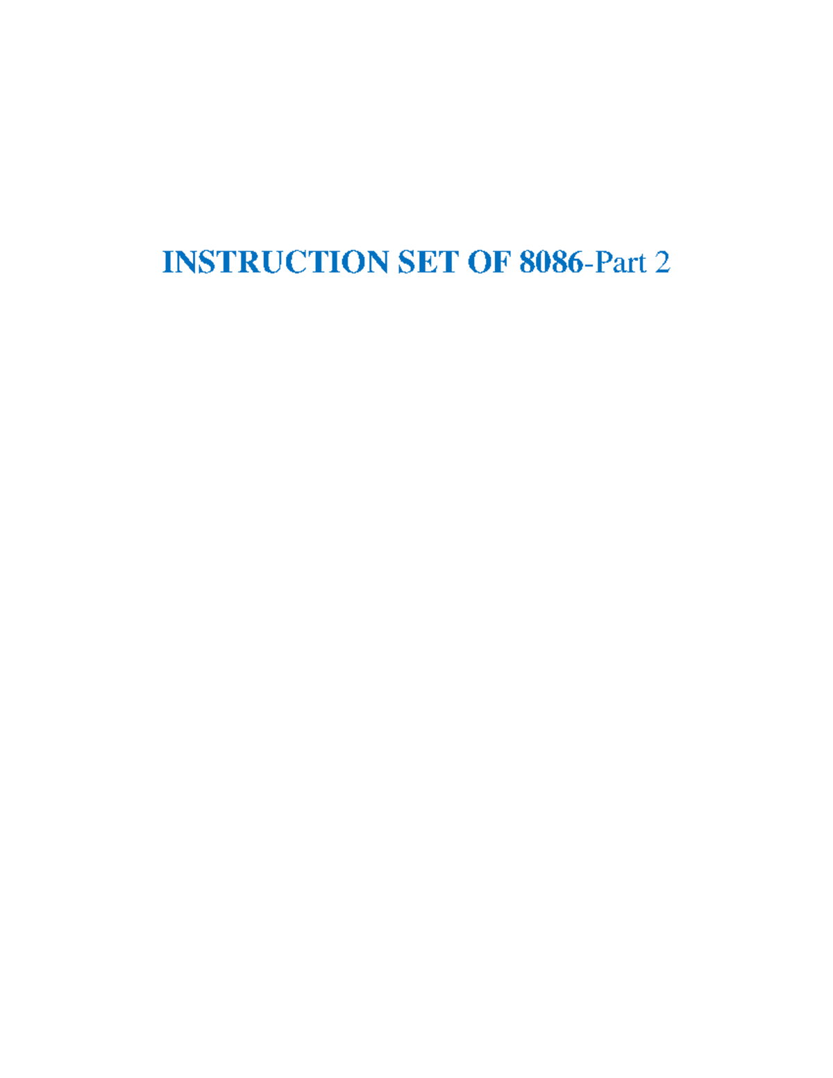 8086 instruction set part 2 - INSTRUCTION SET OF 8086-Part Branch Instructions: Branch ...
