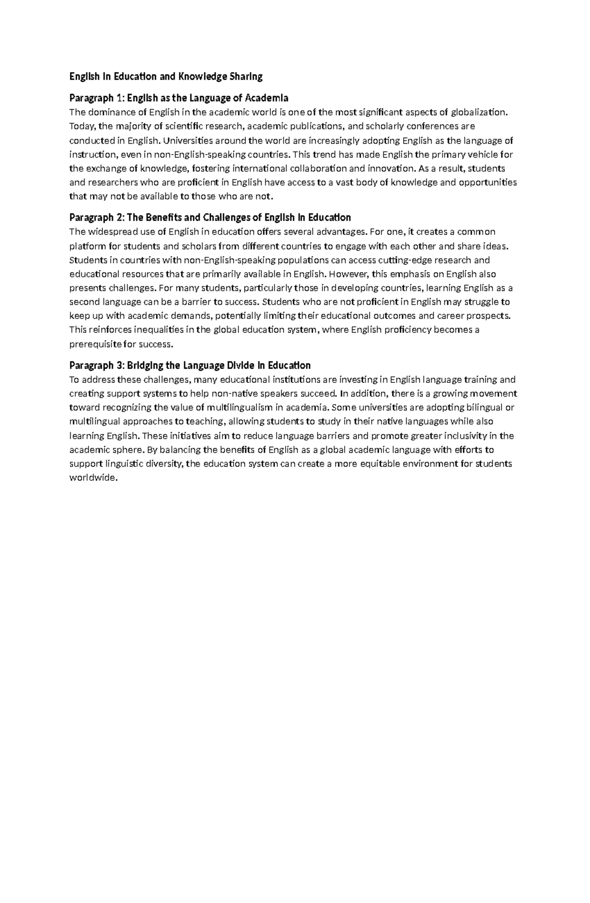 English in Education and Knowledge Sharing - English in Education and ...