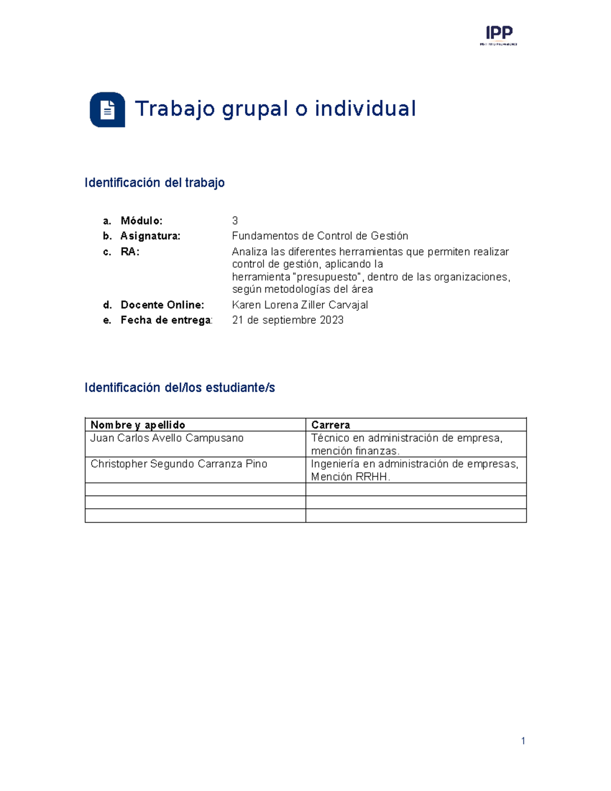 Juan Avello TG M3 Fundamentos de Control y Gestión - Trabajo grupal o ...
