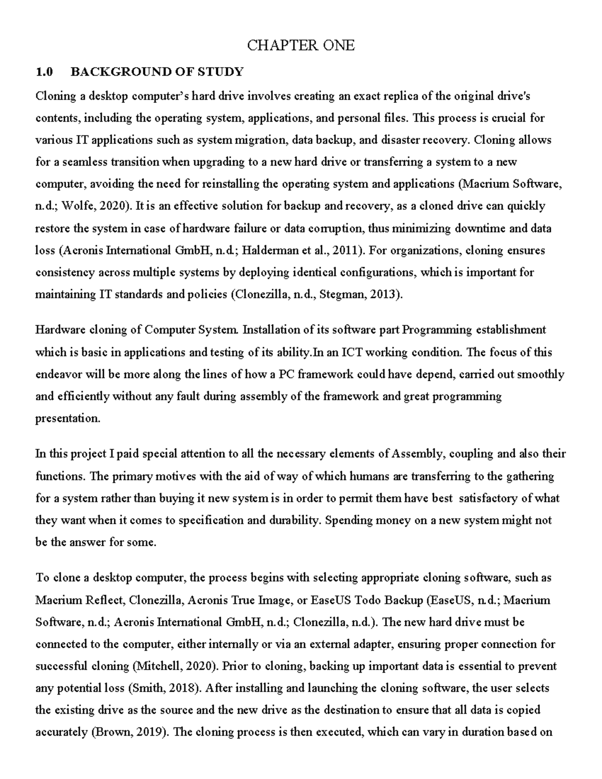 Chapter ONE - project defense - CHAPTER ONE 1 BACKGROUND OF STUDY ...