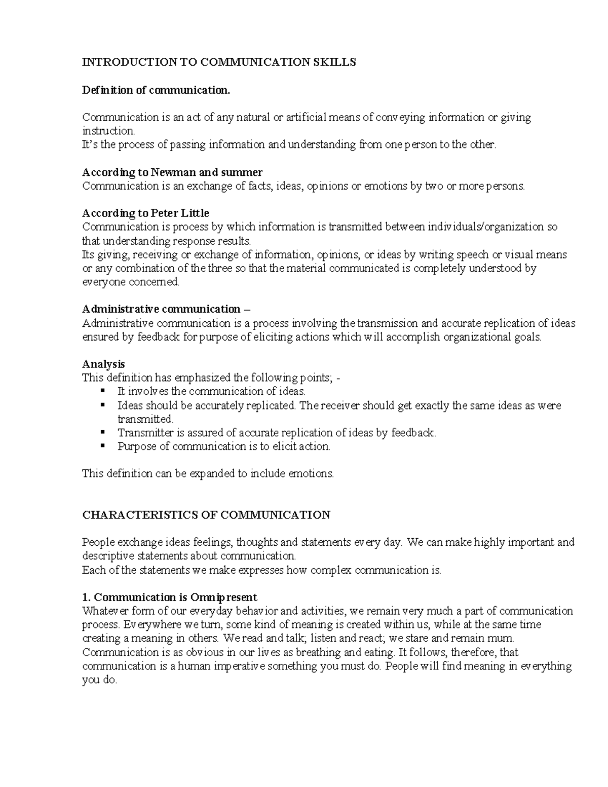 Introduction TO Communication Skills - INTRODUCTION TO COMMUNICATION ...