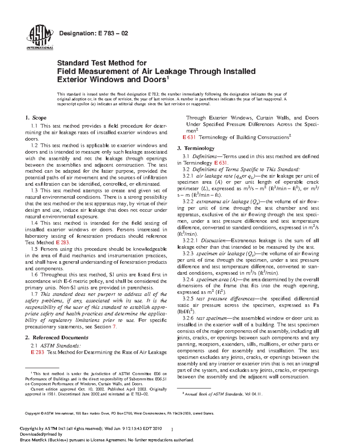 ASTM-E783 - ASTM E783 - Designation: E 783 – 02 Standard Test Method ...