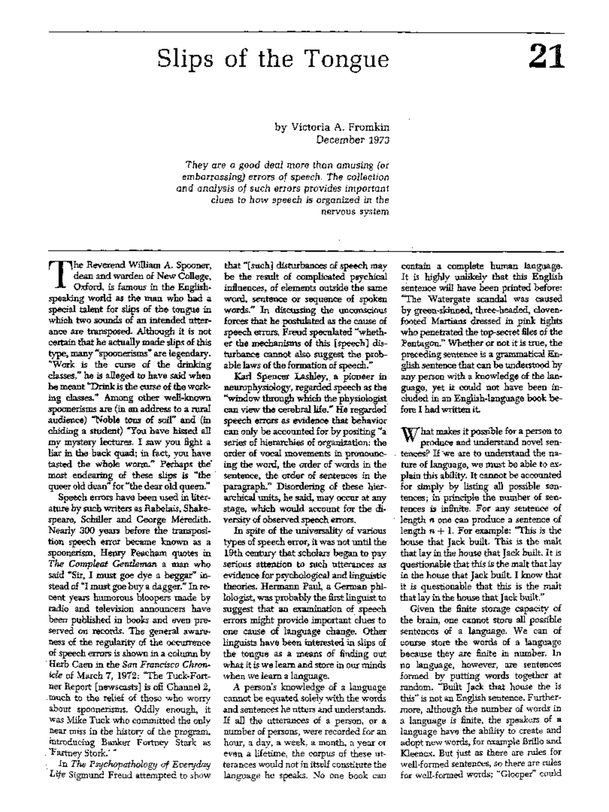 Slips of the tongue - GB vbjkk - BA 501 - Studocu