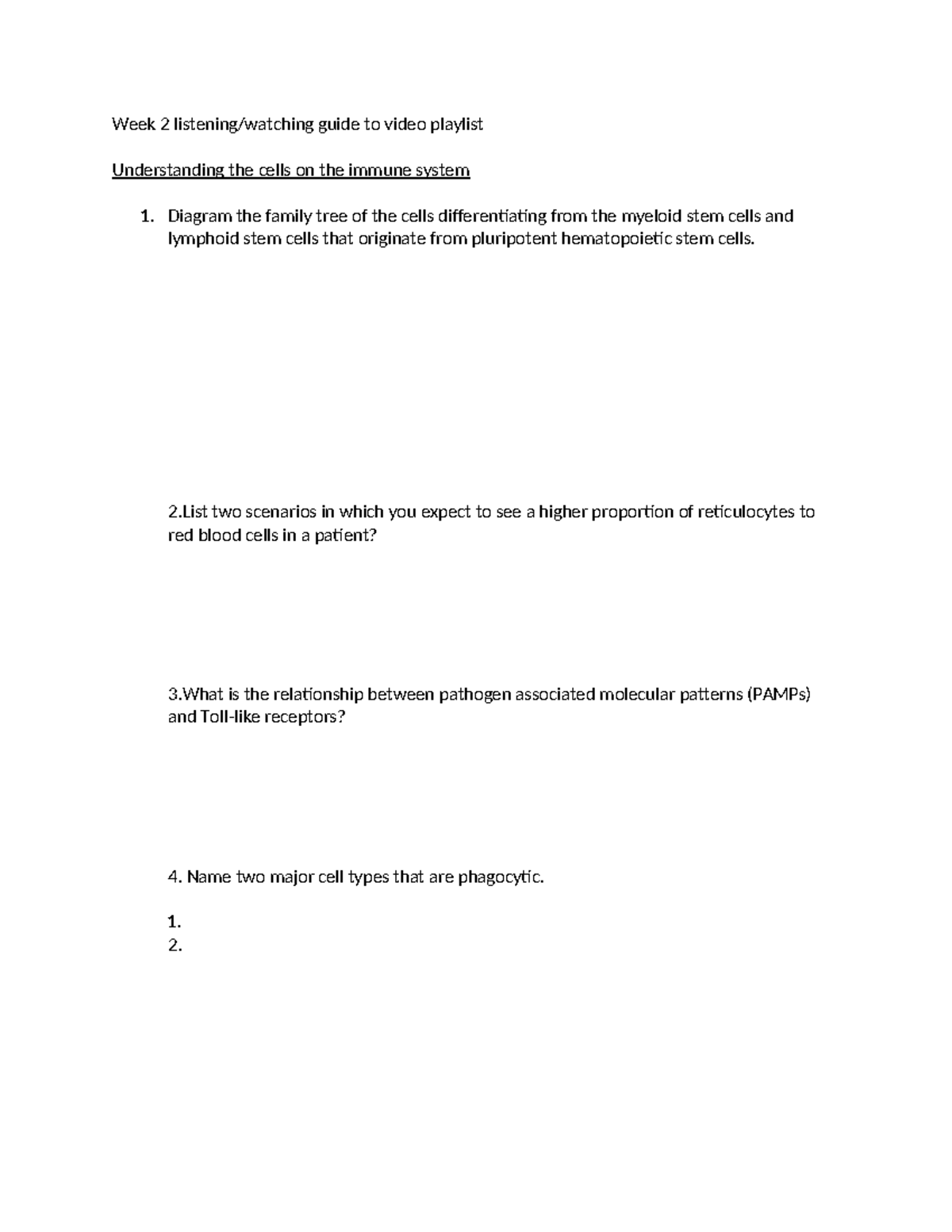 Week 2 listening guide - Week 2 listening/watching guide to video ...