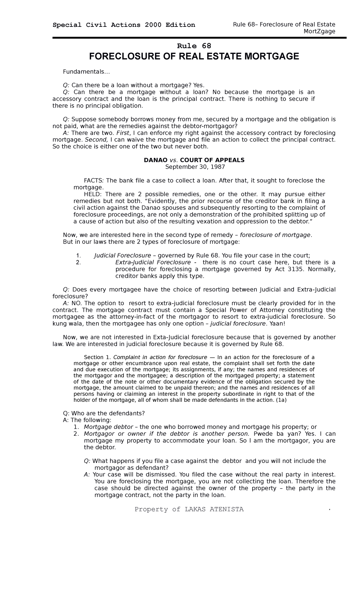 Rule 68 sp civ axn - Civil Procedure Rule 68 - MortZgage Rule 68 ...