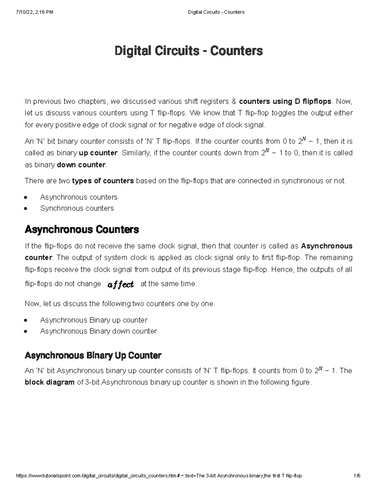 Asynchronous and synchronous counter - Digital Circuits - Counters In ...