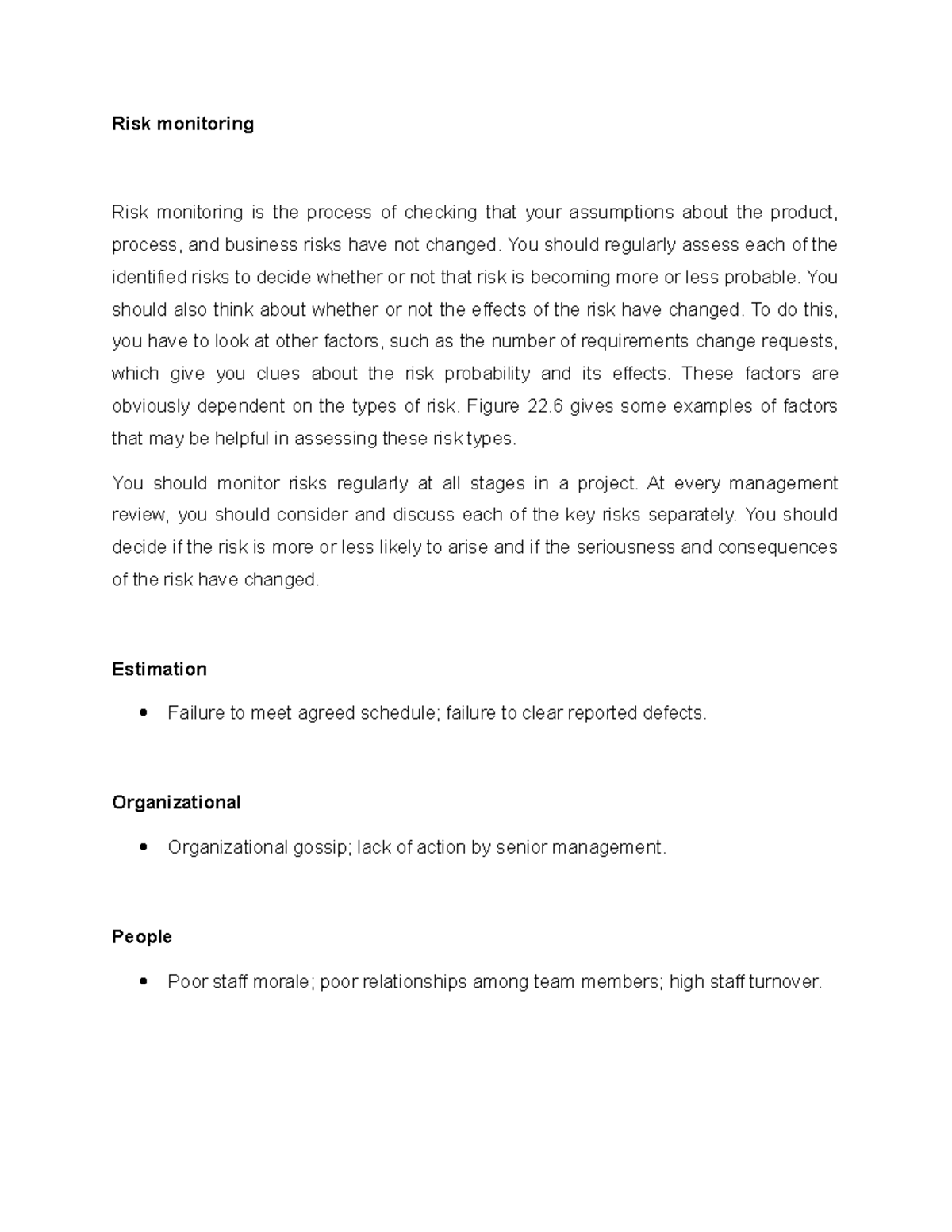 Lack Of Cohesion In Methods Lcom Risk Monitoring Risk Monitoring Is The Process Of Checking