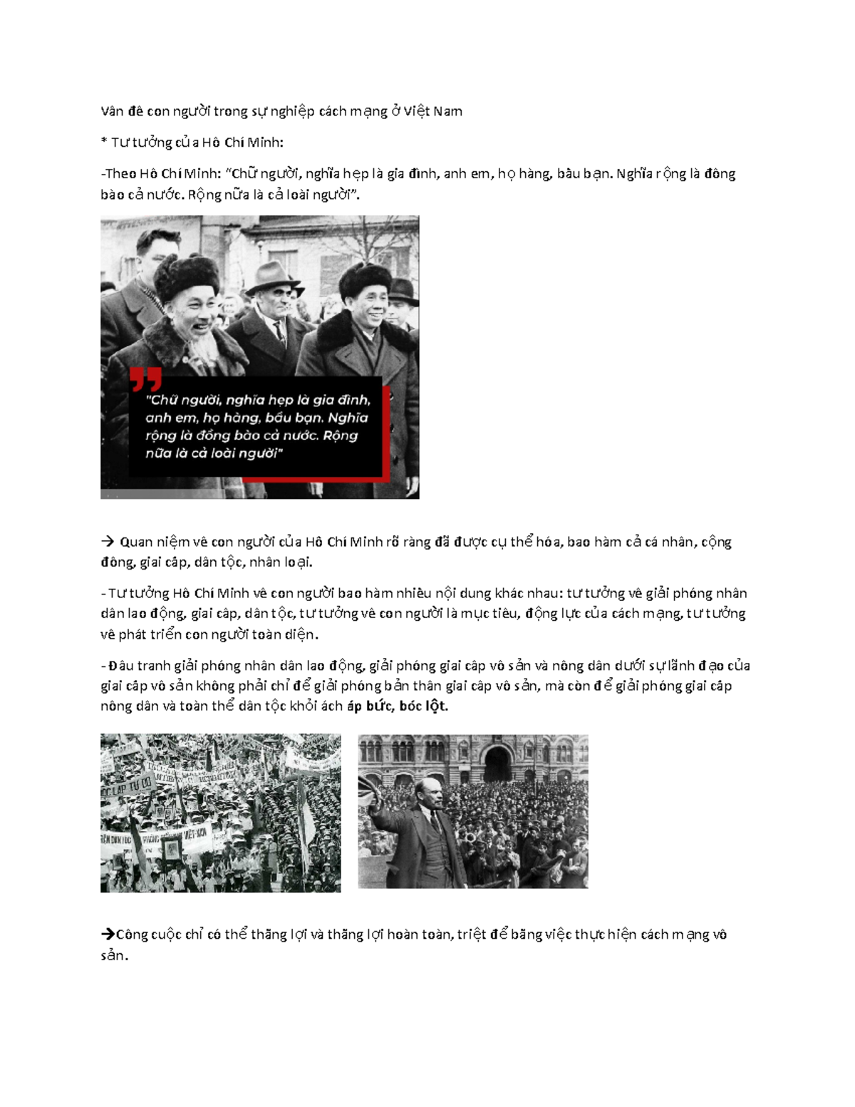 Tư Tưởng HCM - thua - Vấấn đềề con ng ười trong s ự nghi ệp cách m ạng ở Vi ệt Nam T ư ưởt ng c ...