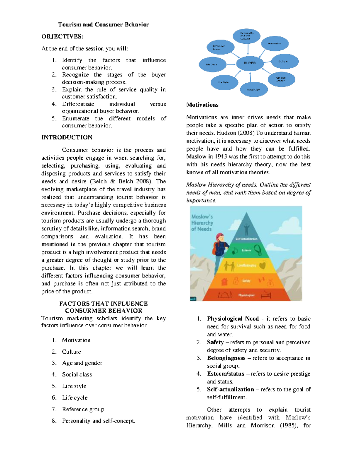 Tourism and Consumer Behavior - Tourism and Consumer Behavior ...
