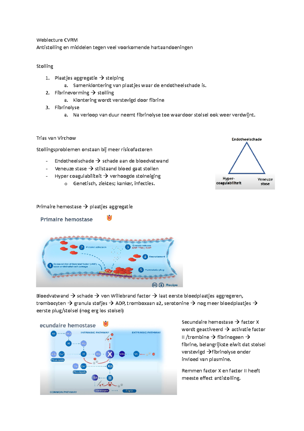 Weblecture CVRM antistolling en middelen tegen veel voorkomende hartaandoeningen - Plaatjes ...