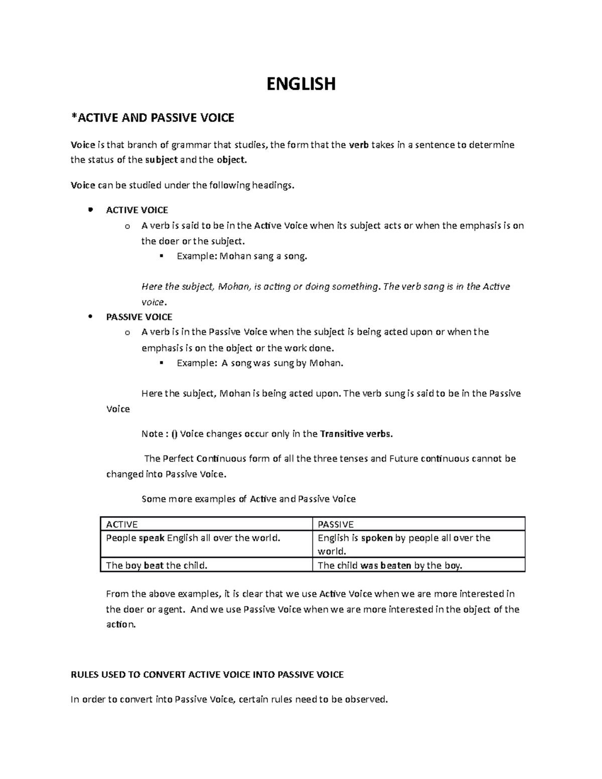 Sentence Active and Passive Voice - Bachelor of Secondary Education ...