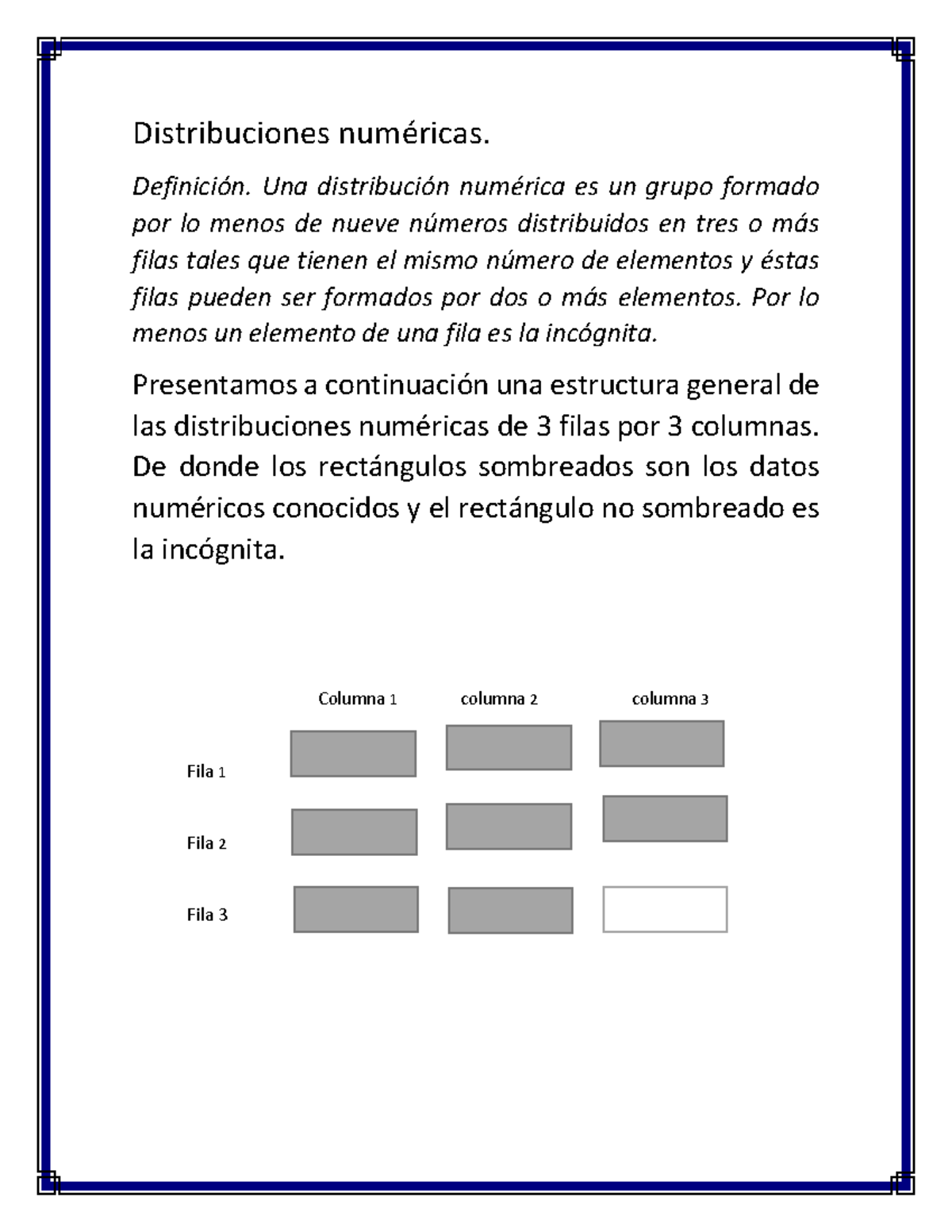 Distribucion numerica - Distribuciones numéricas. Definición. Una ...
