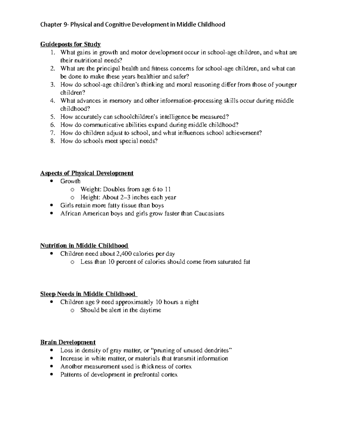 Chapter 91-Lifespan Development - Guideposts for Study 1 gains in ...