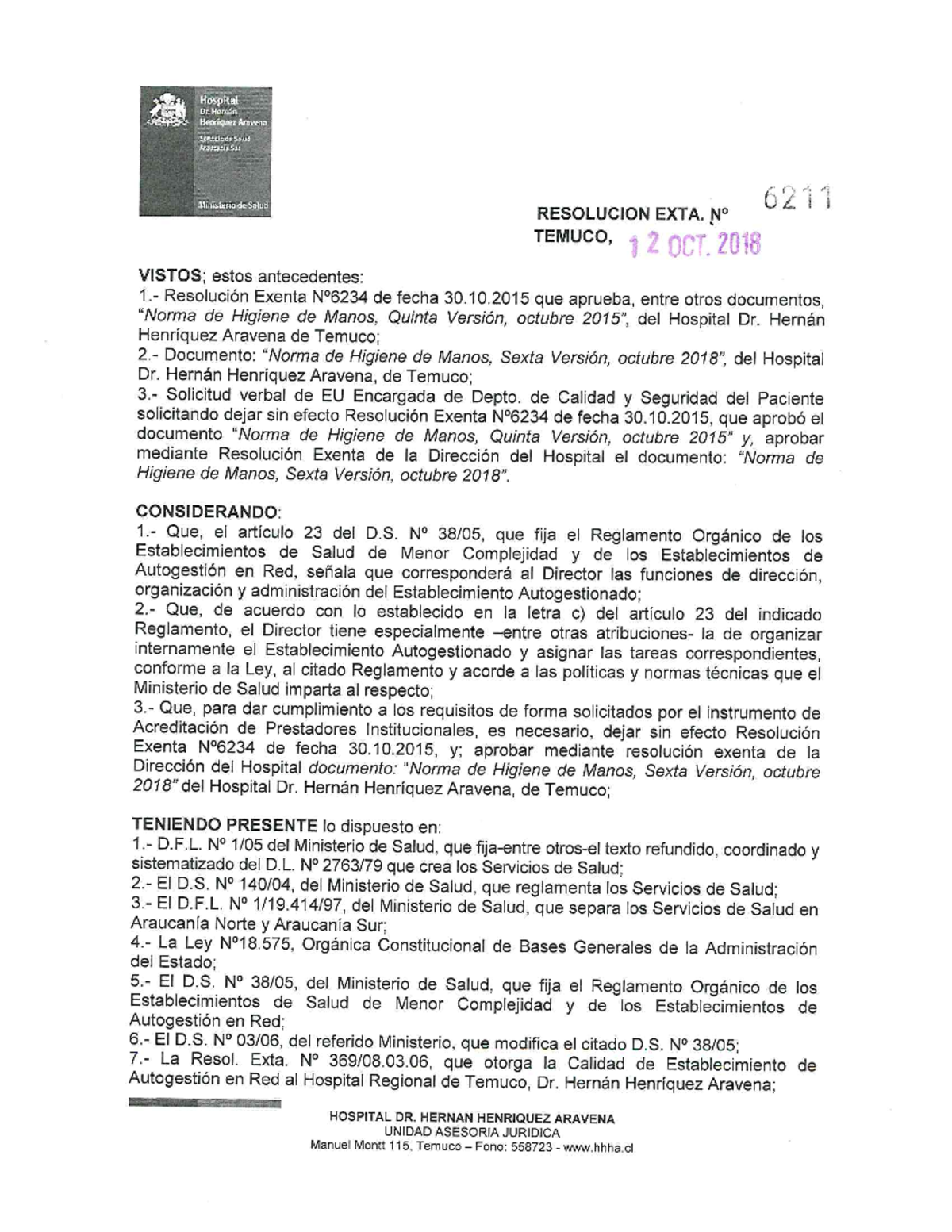 Norma de Higiene de manos 2018 2023 - Promoción y prevención en la ...