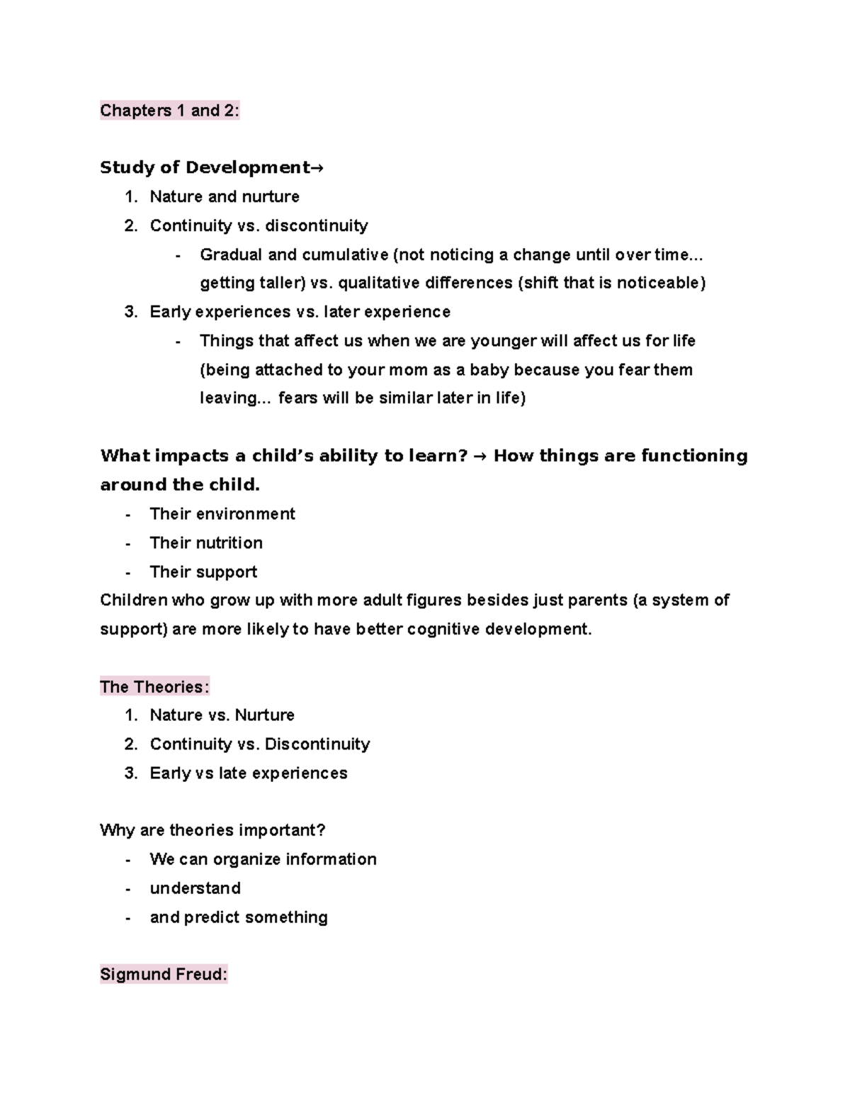 Week 1 - Sigmund Freud: Studied human mind Unconscious mind, free ...