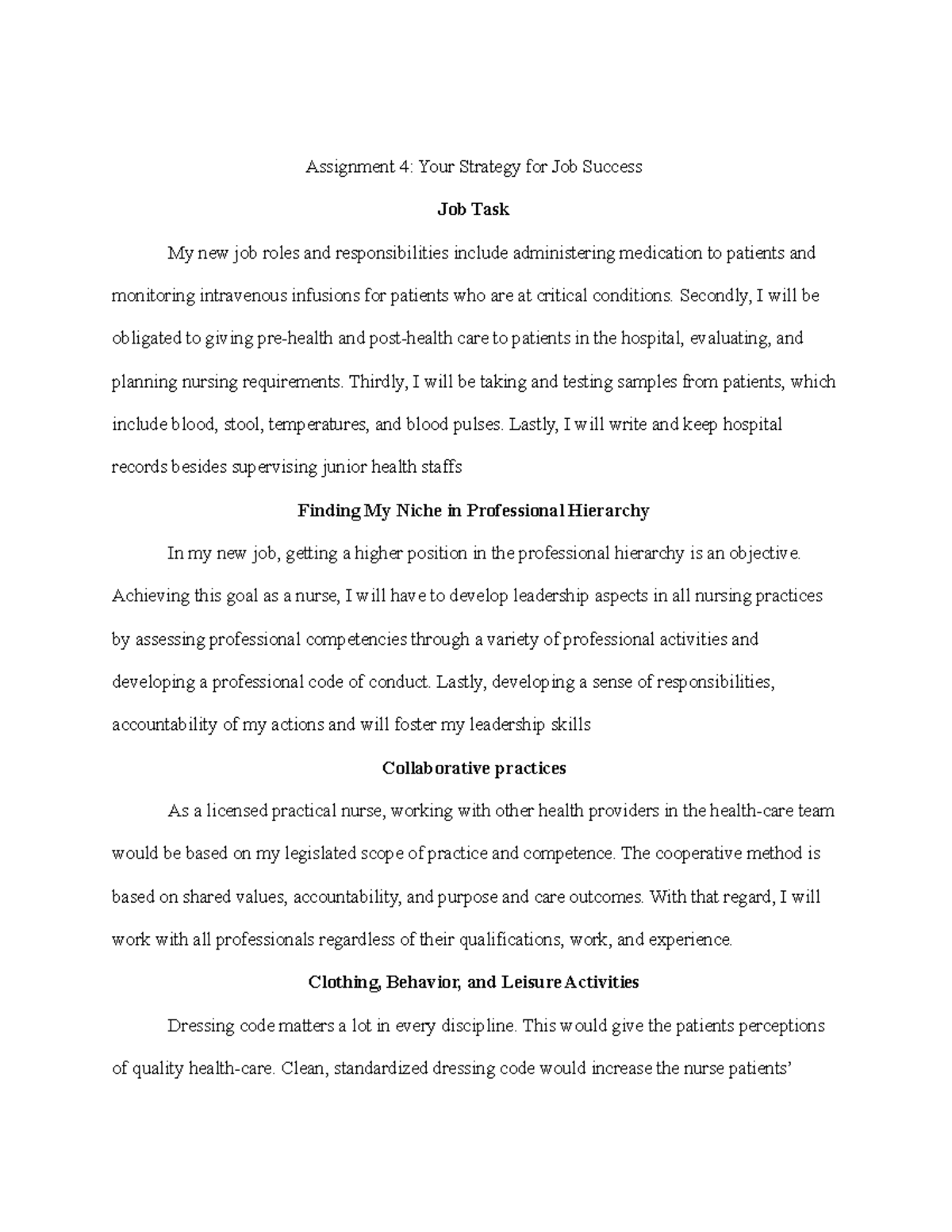 Strategy to a successful job - Assignment 4: Your Strategy for Job ...