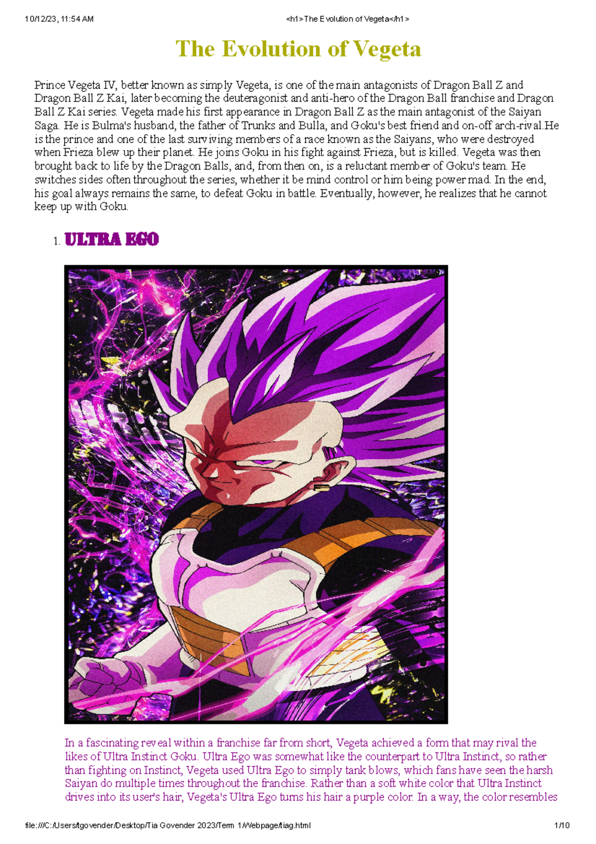 H1 The Evolution of Vegeta h1 - The Evolution of Vegeta Prince Vegeta ...