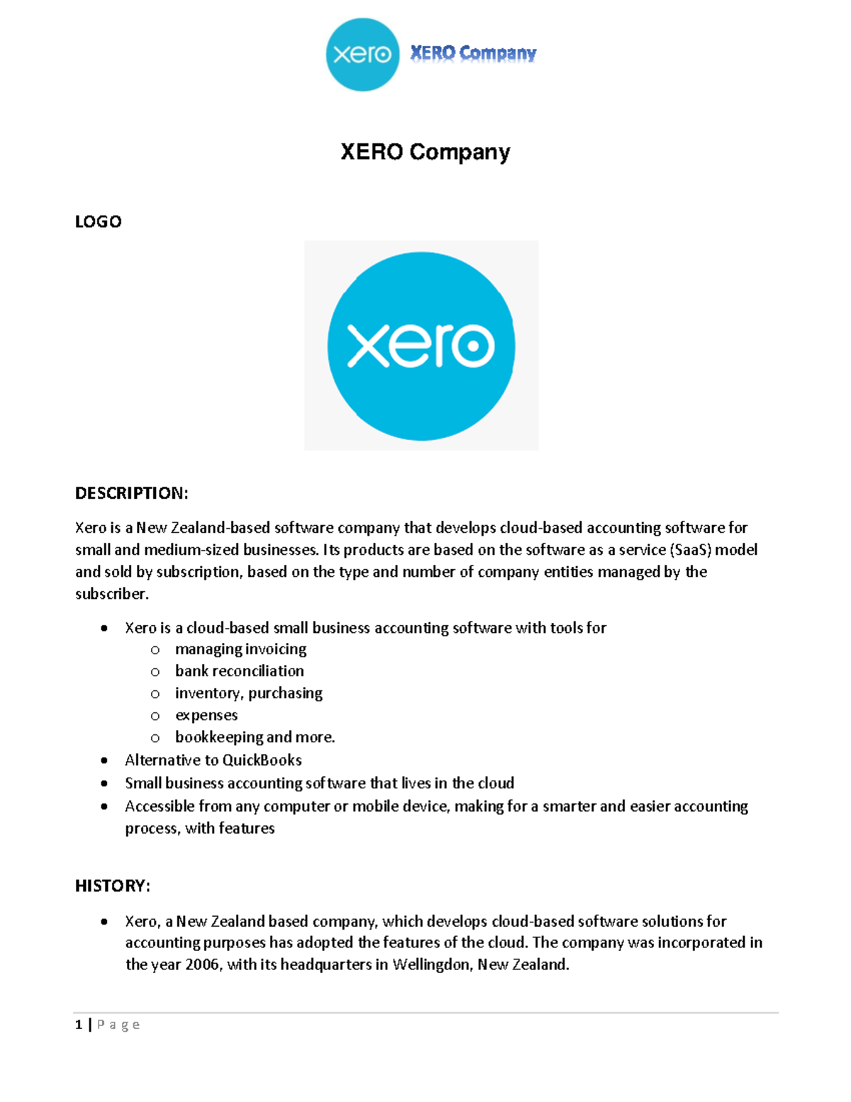 XERO-Company - Xero company - XERO Company LOGO DESCRIPTION: Xero is a ...
