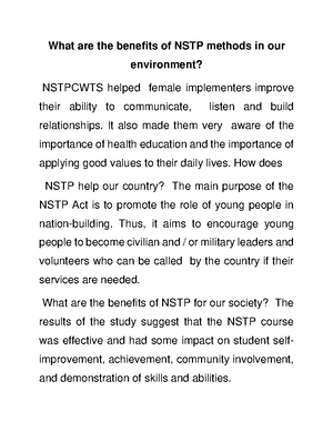 Cwts - poster - National Service Training Program - Studocu