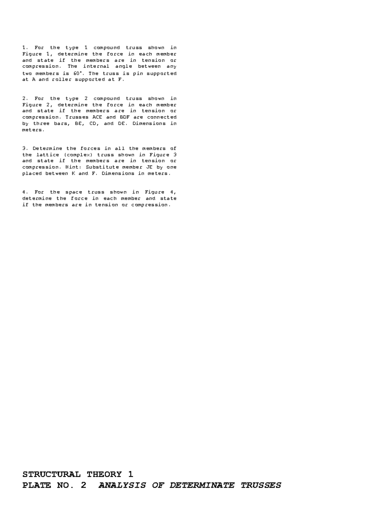 Structural Theory 1 Plate No - STRUCTURAL THEORY 1 PLATE NO. 2 ANALYSIS ...