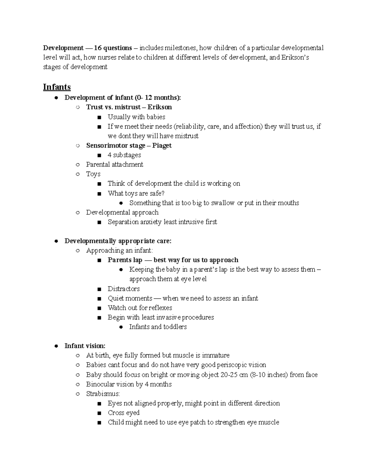 Development 16 questions includes milestones how children of a ...