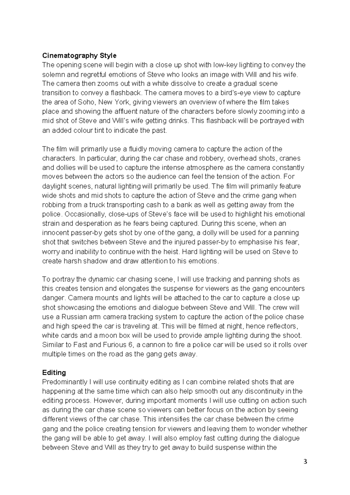 Directors statement sample - CLQHPaWRJUaSK\ SW\OH TKH RSHQLQJ VFHQH ...