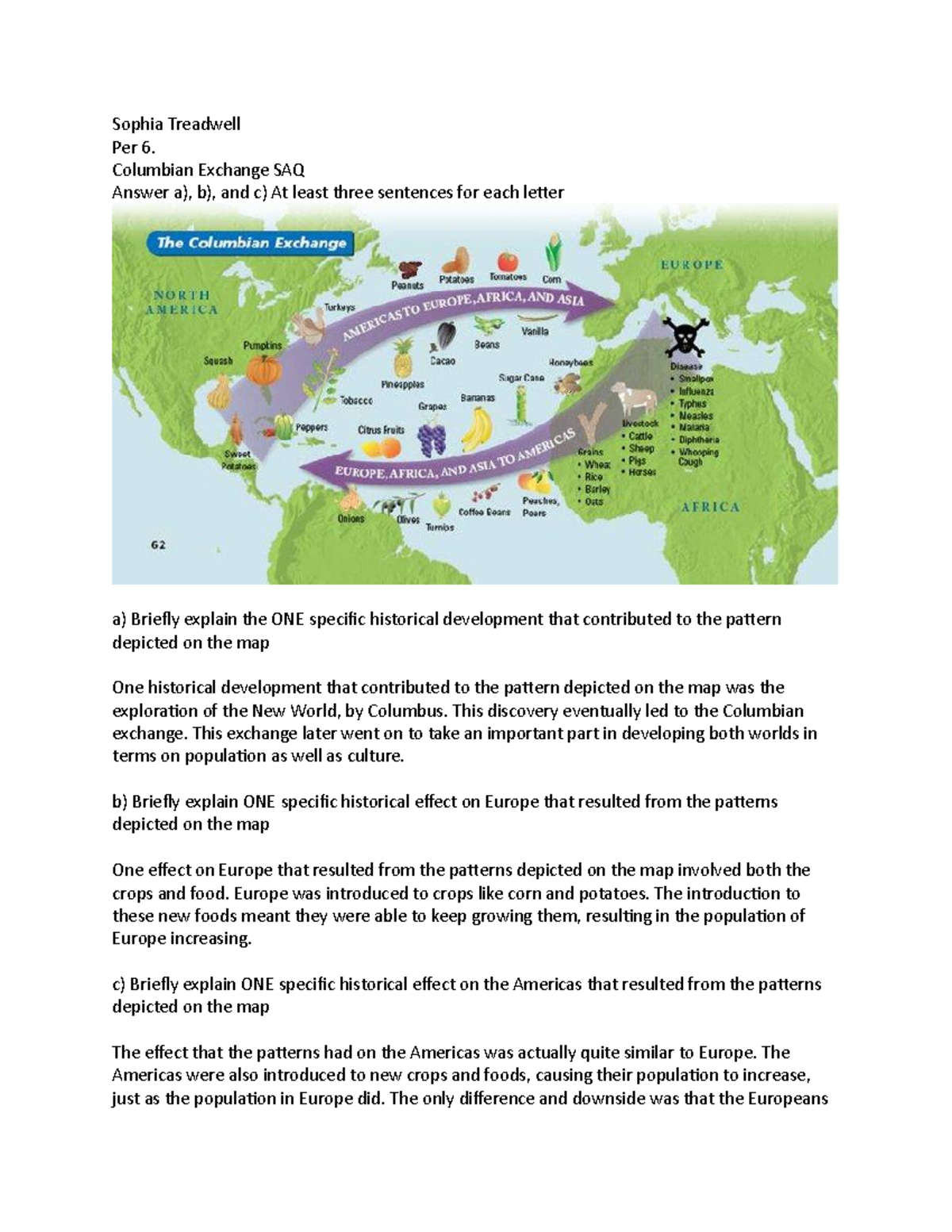 History of anatomy document - Sophia Treadwell Per 6. Columbian ...
